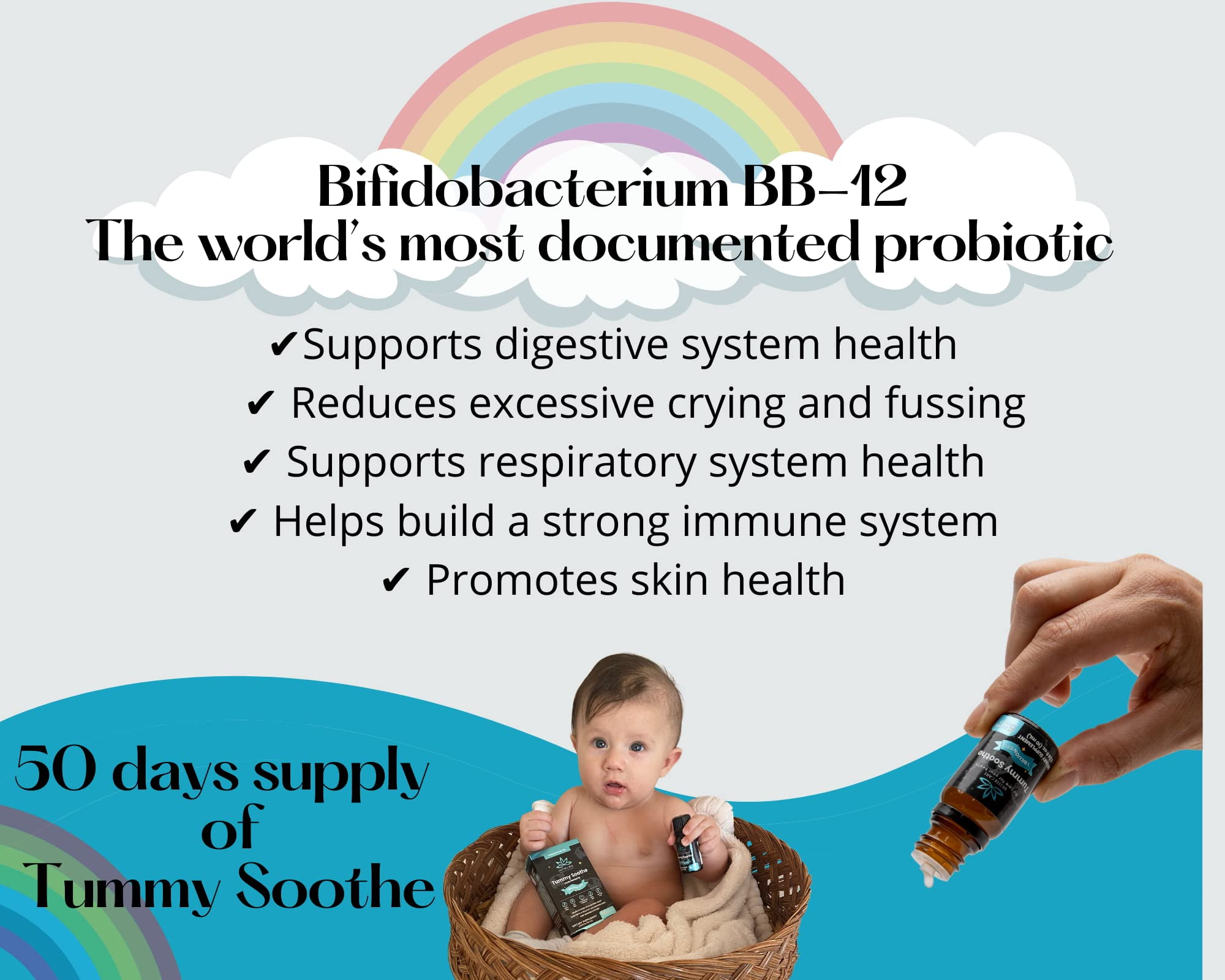 Buy Baby Probiotic Tummy Soothe Drops - Baby Gas, Colic, Diarrhea ...
