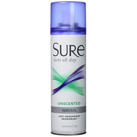 Sure Anti-Perspirant & Deodorant Aerosol, Unscented 6 oz ( Packs of 3 ...
