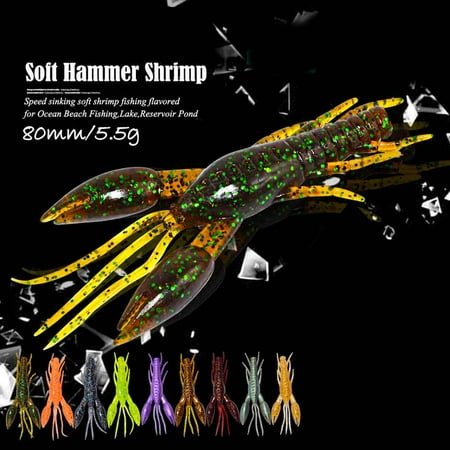 4pcs/set Fishing Lure Hammer Clamp Shrimp 80mm/5.5g Claw Bait lure ...