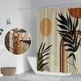 Abstract Mid Century Bohemian Bathroom Shower Curtain Eucalyptus Leaves ...