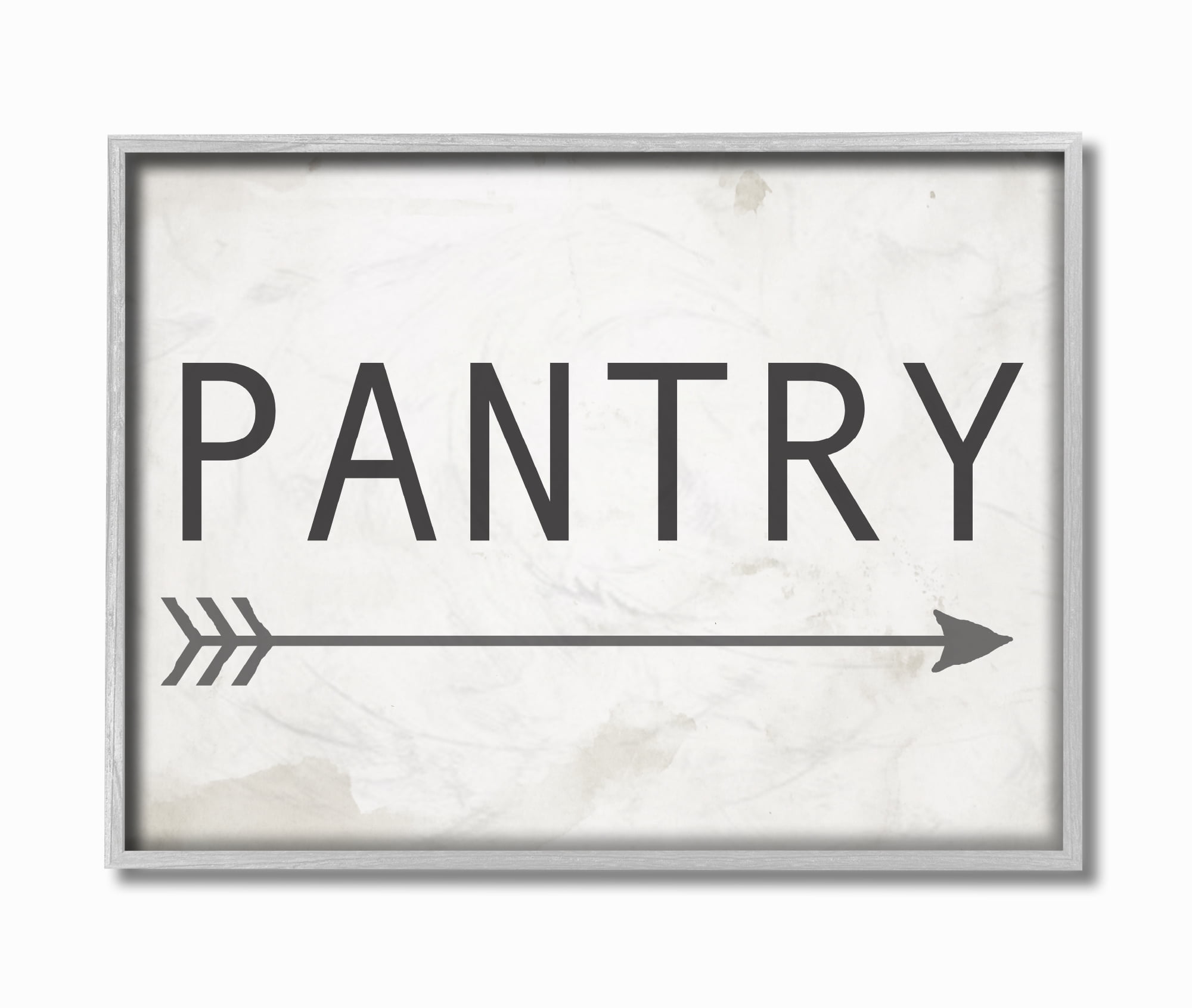 The Stupell Home Decor Pantry Sign with Arrow Gray Framed Texturized ...
