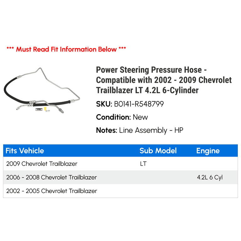 Chevy Trailblazer Power Steering Diagram Power Steering Pressure Hose
