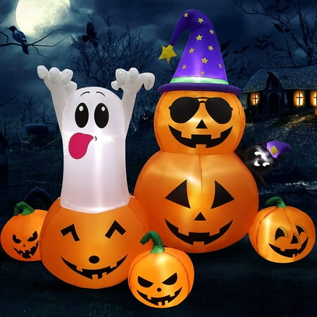 Halloween Inflatables Pumpkin Combo Outdoor Decor, 7FT Long 6 Pumpkins ...