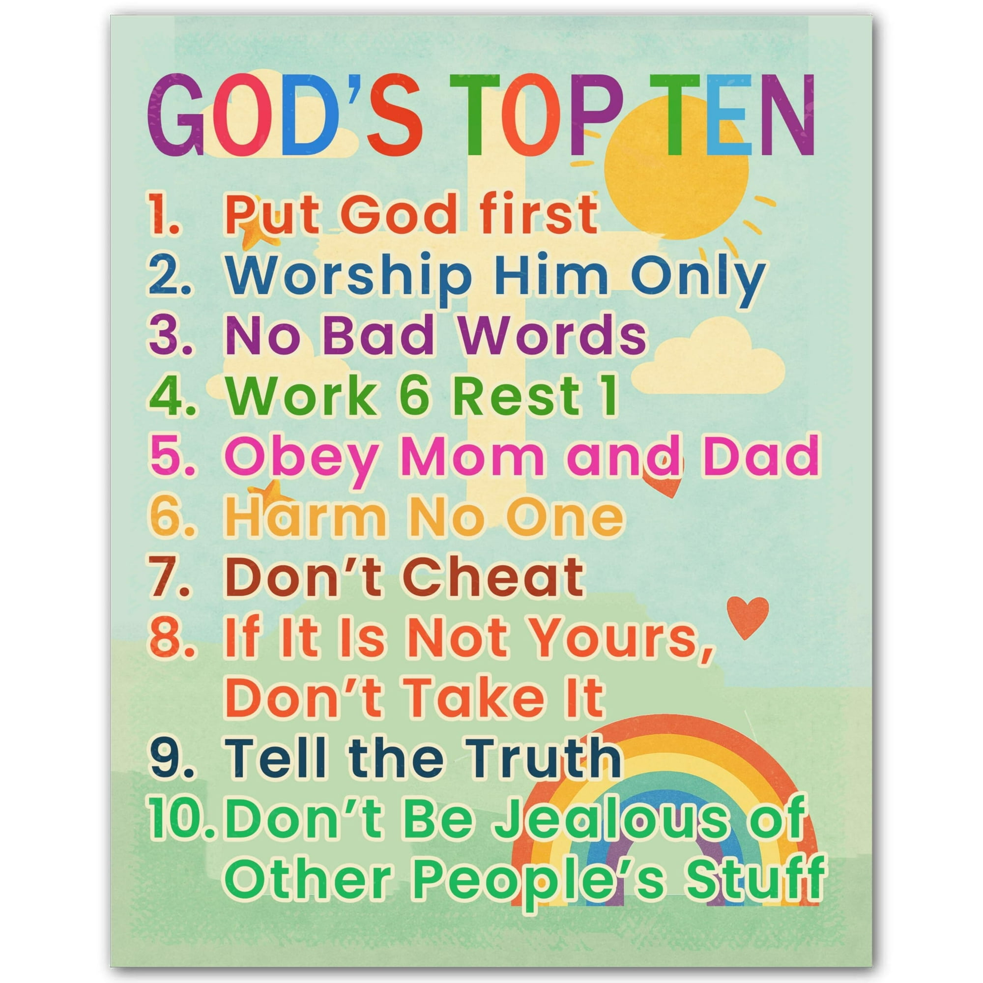 Click here for Ovdegv Gods Top Ten For Kids Christian Wall Art Po... prices