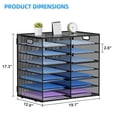 14 Compartment Mesh Literature Organizer with Handle, 8 Tier, Black ...