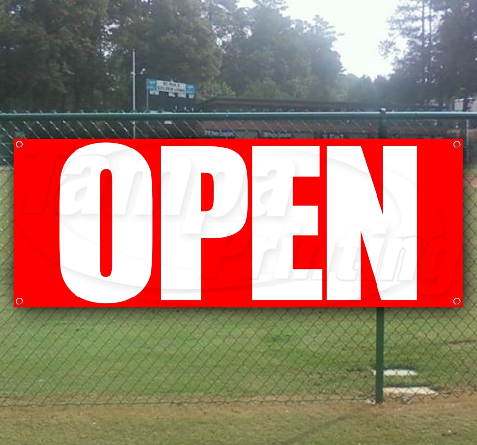 Open 13 oz Vinyl Banner With Metal Grommets - Walmart.com