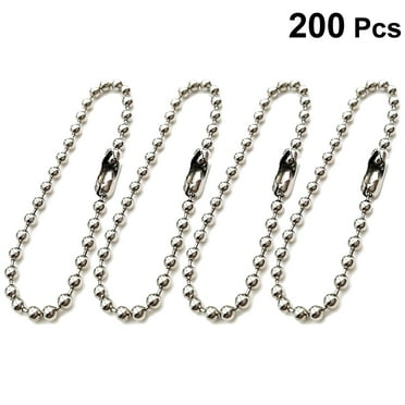 Stainless Steel 304 Bead Ball Chain Keychain 2.4mm by 4 Inches 10pcs ...