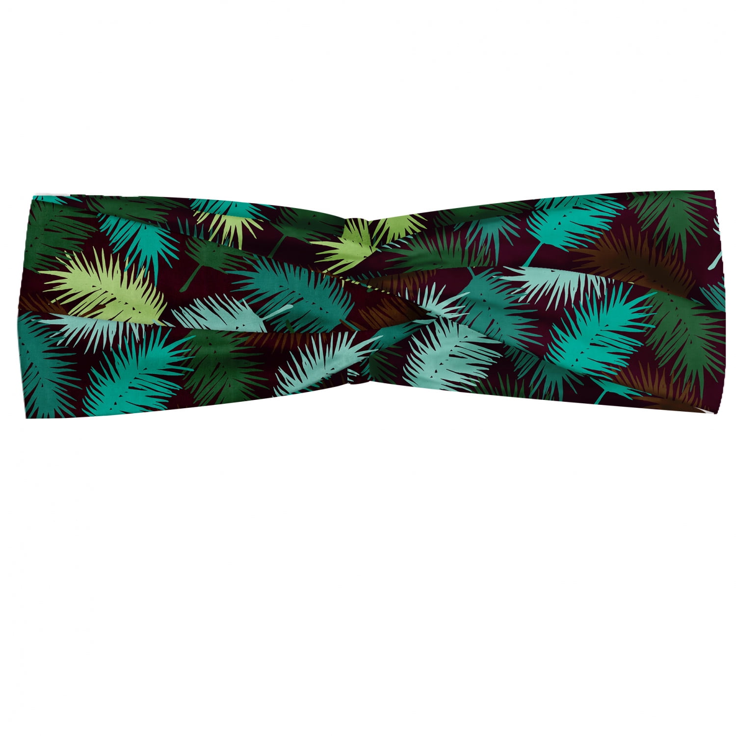 Tropical Headband, Exotic Torbay Palm Tree Leaves Silhouette Vibrant ...