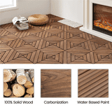Topeakmart 27pcs Interlocking Wood Flooring Tiles for Indoor & Outdoor ...