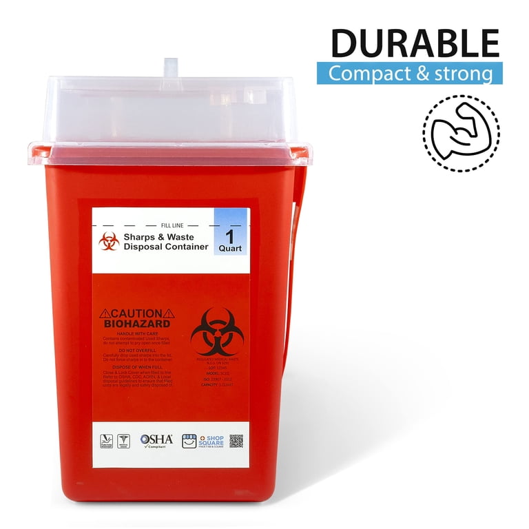 Sharps Disposal Containers Sharps Container For Needle Disposal - 2 ...