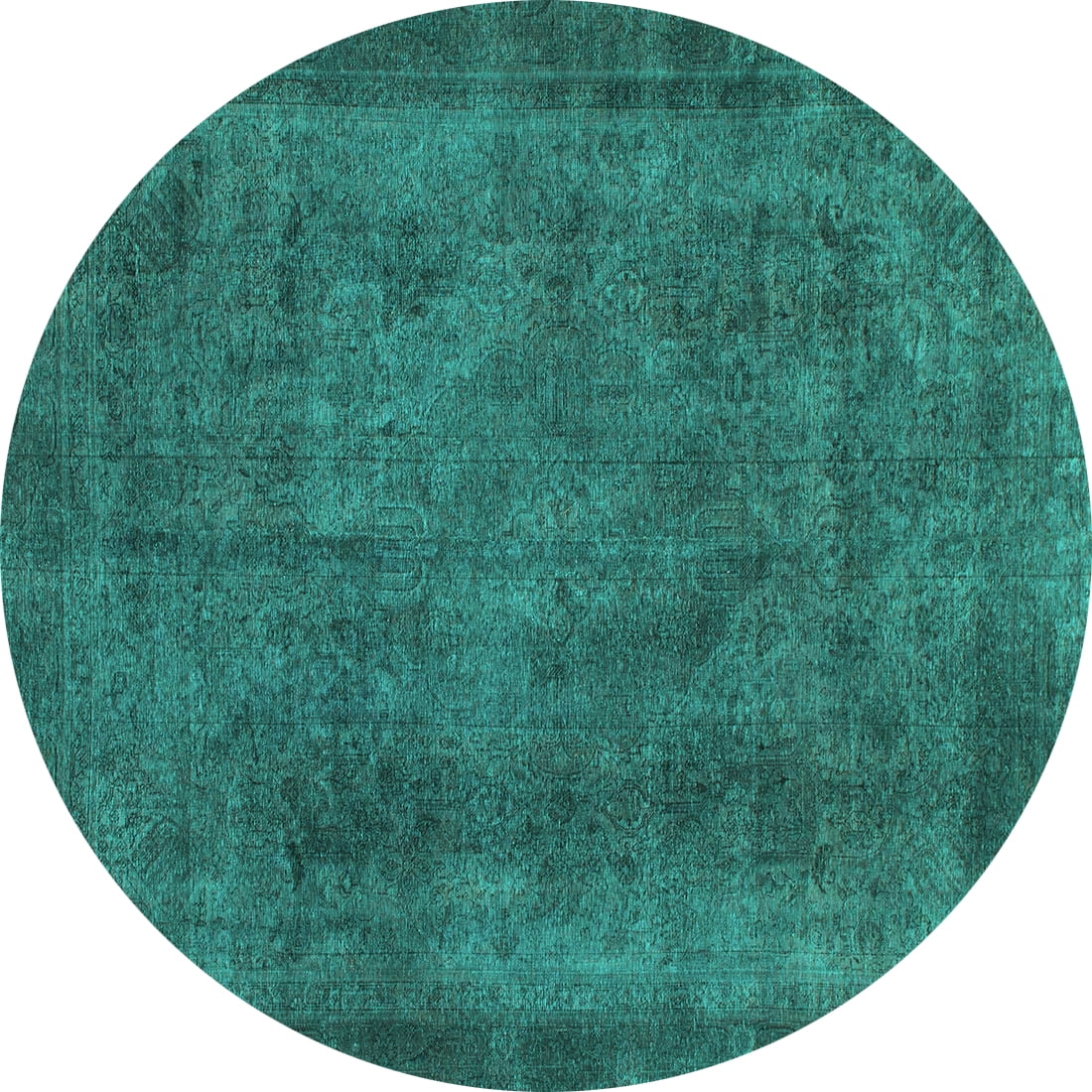 Ahgly Company Indoor Round Abstract Turquoise Blue Modern Area Rugs, 8 ...