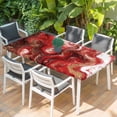 Abstract Fluid Fitted Rectangle Tablecloth 24" x 50" Vintage Gold Red ...