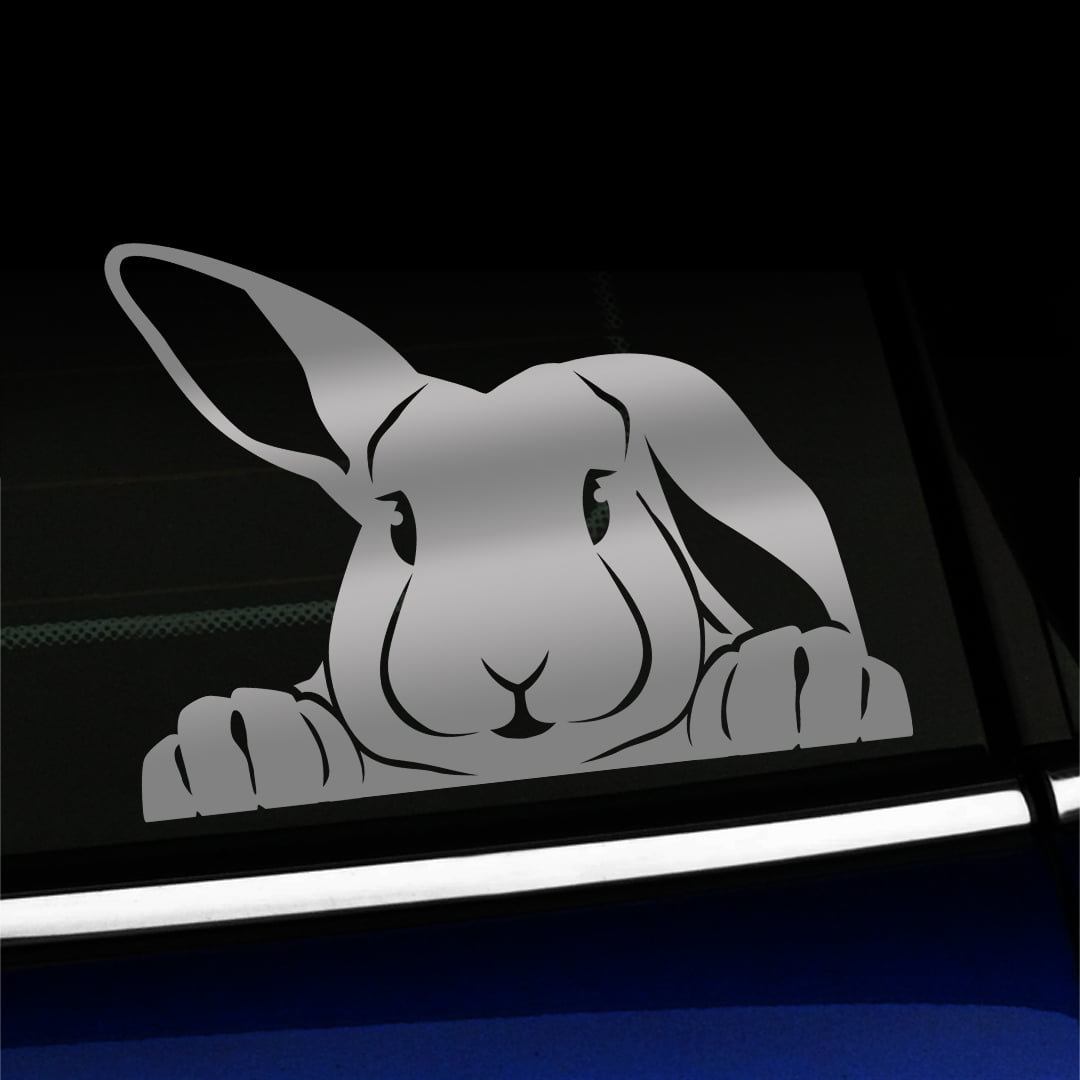 Peeking Bunny - Vinyl Decal - Choose Color - [SILVER] - Walmart.com