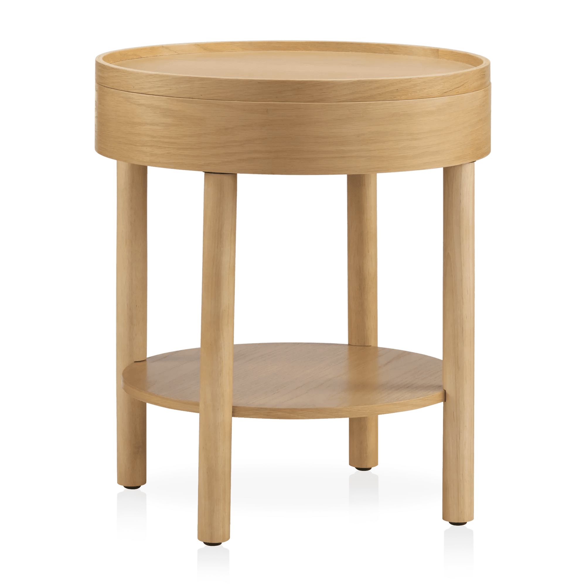 Bouclair Table d'Appoint Ronde en Bois Naturel avec Dessus Relevable ...