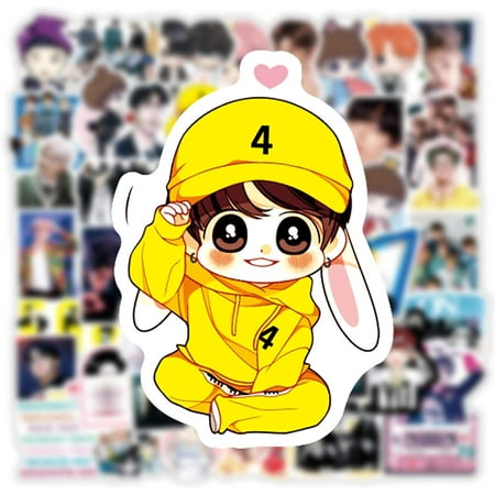 BTS Stickers (50 Pcs), Cute Kpop Vinyl Decal, Waterproof Sticker Pack ...