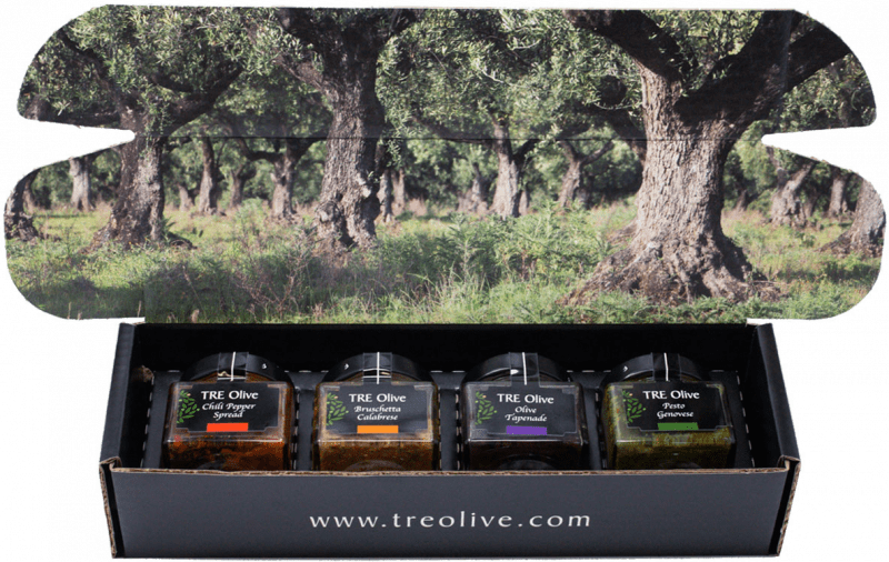 TRE Olive Aperitivo Gift Box, with Four Tasty Spreads Great Gift for ...