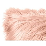 Mainstays Flokati Decorative Throw Pillow 16x16 Blush Faux Fur Soft ...