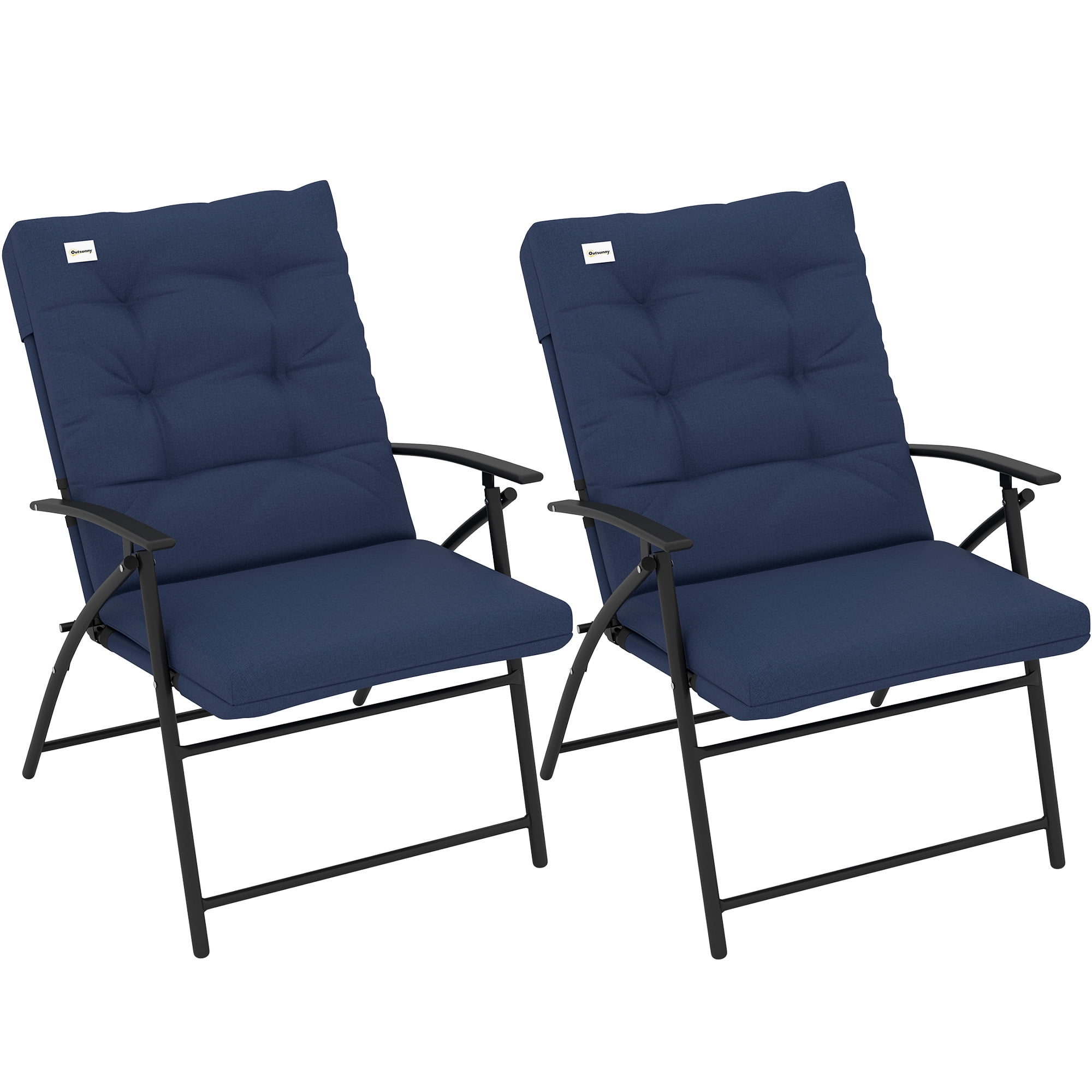 Click here for Outsunny Outdoor Folding Chairs Set Of 2  Padded C... prices