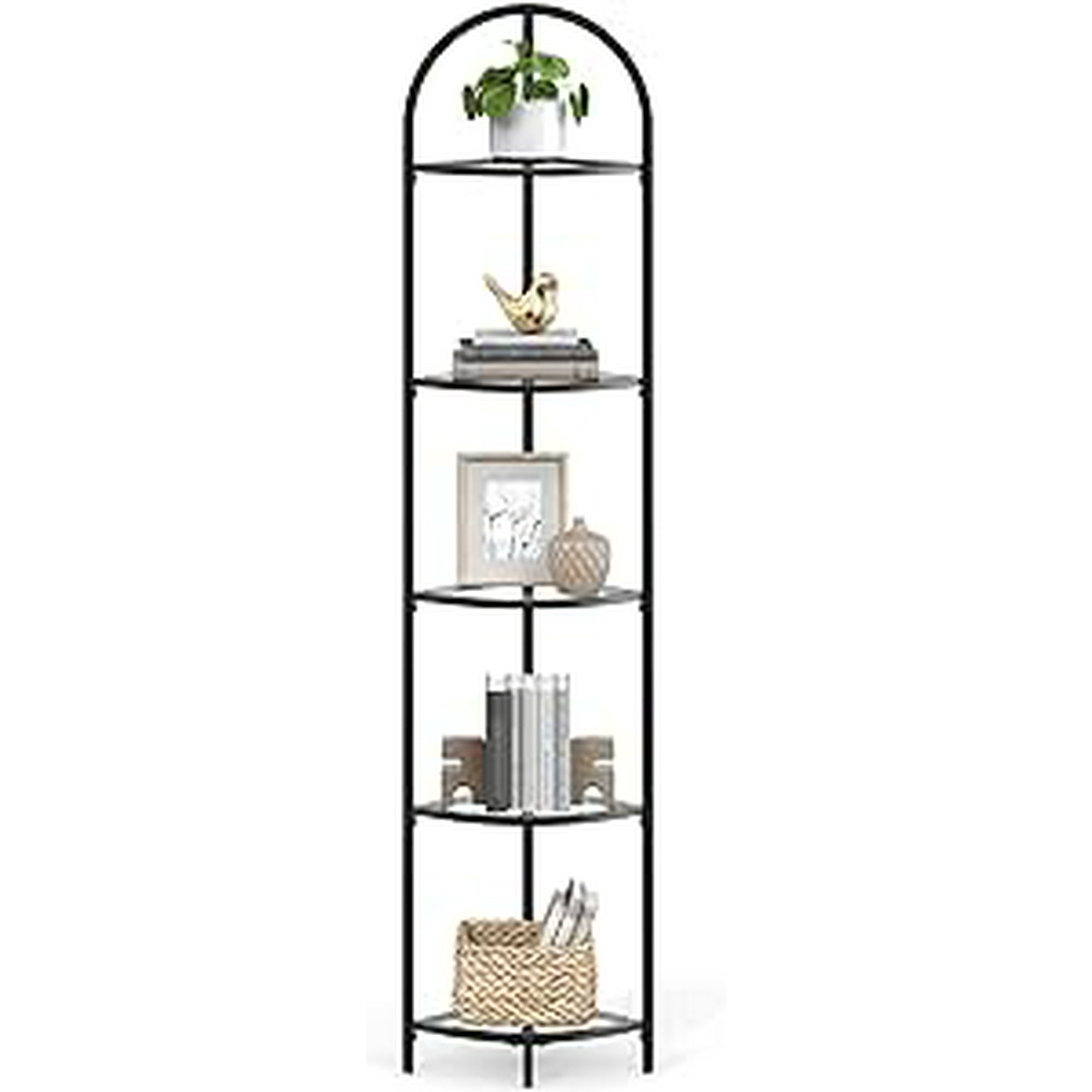 Click here for Songmics Home 5-Tier Corner Shelf Stand - Tempered... prices