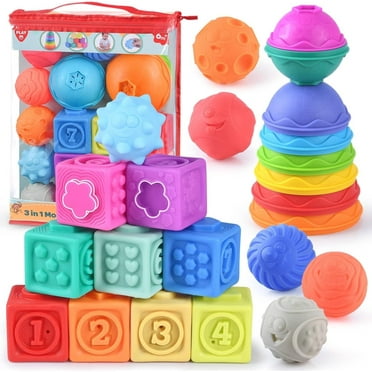 Dazmers Wooden Baby Toy - Stackable Building Blocks Set for Kids ...