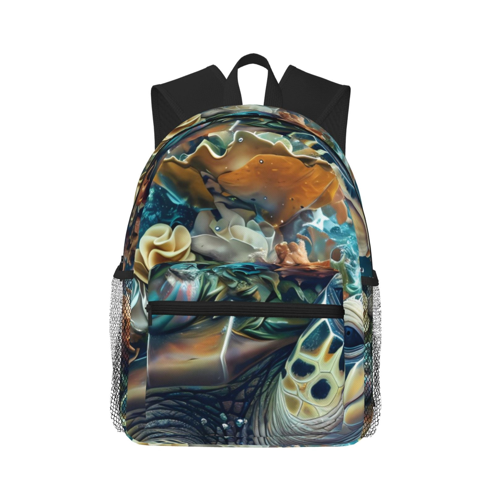 Disketp Colorful Plant Turtle Mochila Ligera Clásica con Múltiples Bolsillos, Mochila Casual ...