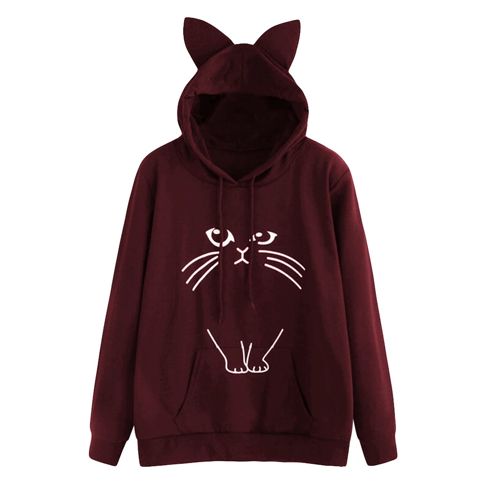 Click here for Birdeem New Womens Long Sleeve Hooded Cat Printed... prices