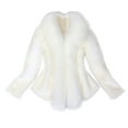 Women Faux Fur Coat Elegant Pelt Coats Winter Thick Warm Plush Jacket Plain Cardigan Sweaters ...