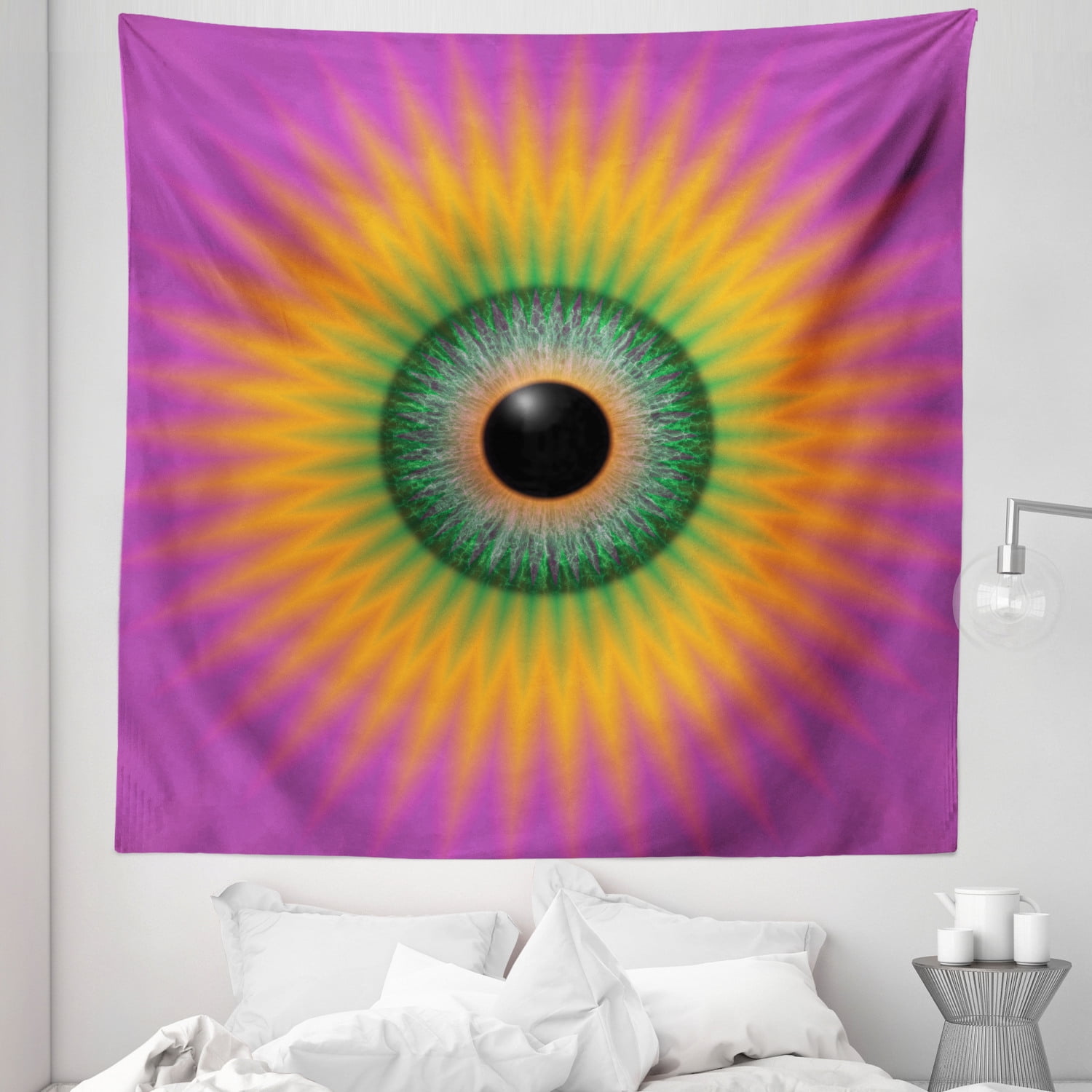 Eyeball Tapestry, Psychedelic Starburst Themed Eye Rainbow Colored ...