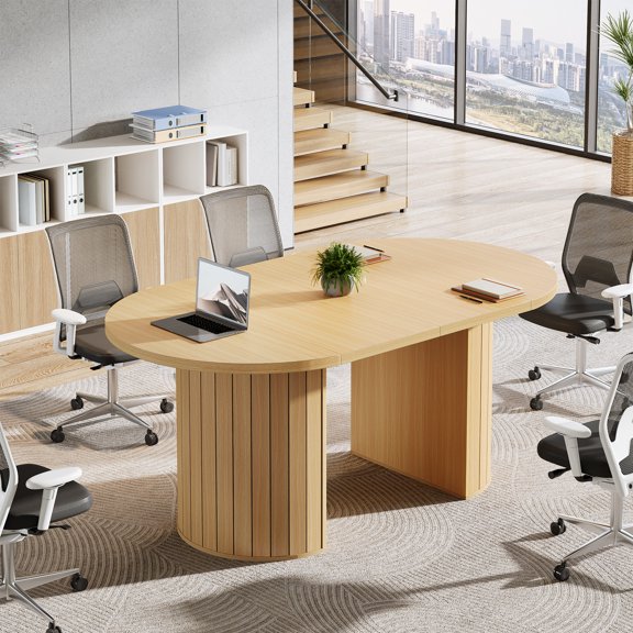 Tribesigns 5FT Modern Conference Meeting Table with Engineered Wood ...