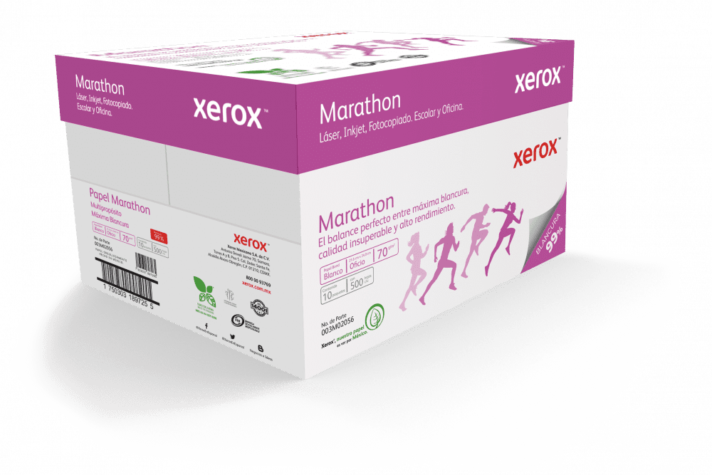 Caja de Papel Tamaño Carta Xerox Marathon 5000 Hojas 99% Blancura Para ...