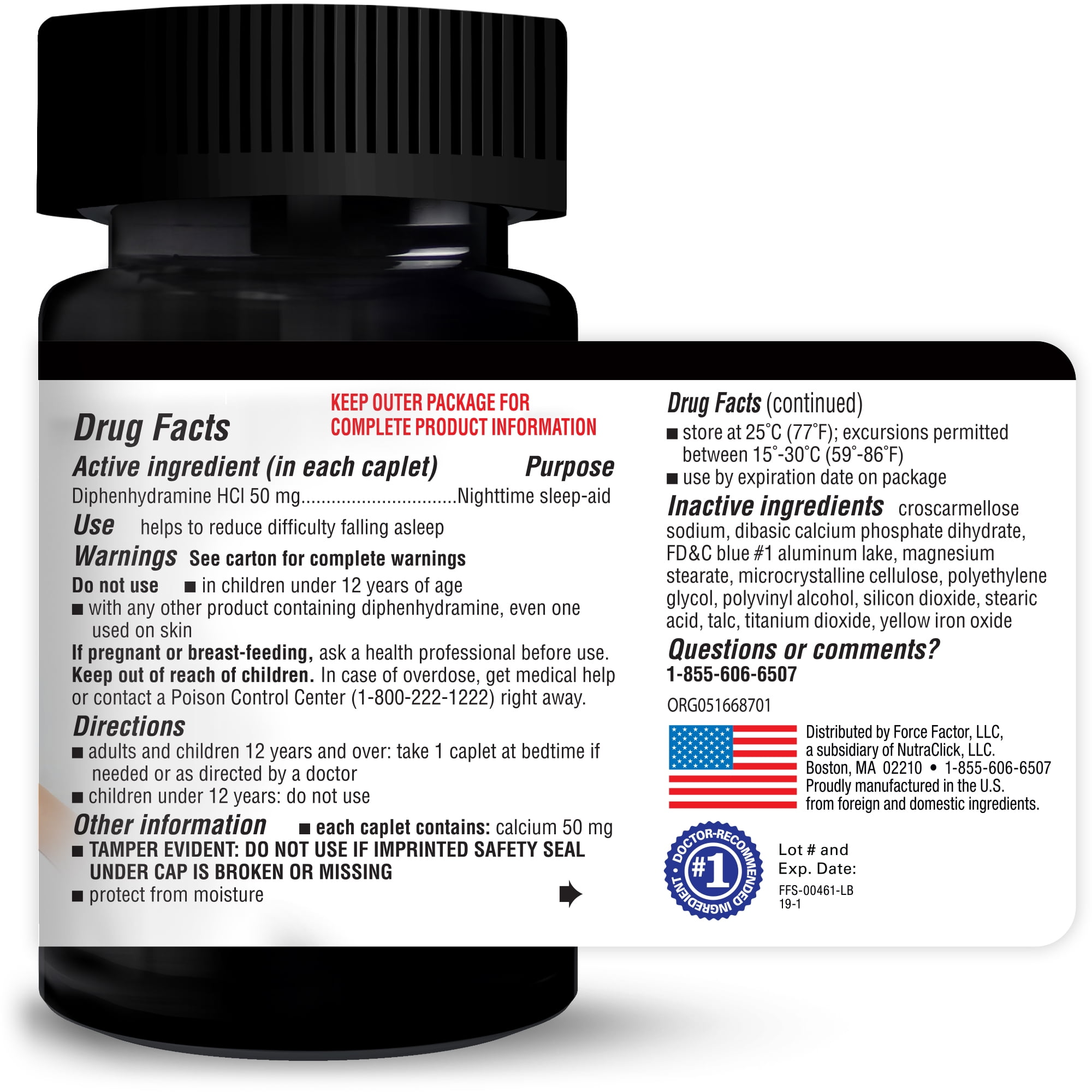 Force Factor Somnapure Clinical Strength Sleep Aid with Diphenhydramine ...