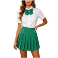 QATAINLAV High Waist A-Line Pleated Mini Skirts for Woman with Bowtie ...