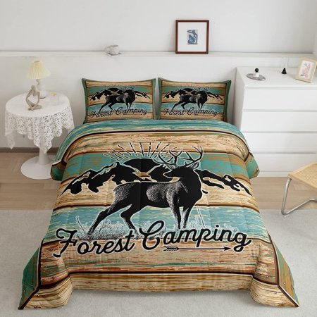 Happy Camping Comforter Set Full Size Camper Bedding Set Rustic ...