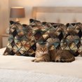 Brown Teal Geometric Outdoor Pillow Covers 20"x12" Set of 2,Waterproof ...