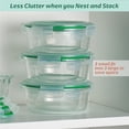 Round Glass Food Storage Containers with Lids 6 Pack - Microwave Safe ...
