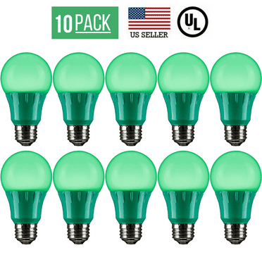 10 PACK 3W LED A19 COLORED LIGHT BULB, NON-DIMMABLE, E26 MEDIUM BASE ...