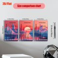2D Flat 3pcs/Set, 2D Flat, Scroll Poster, A Sunset Scene with Iceberg ...