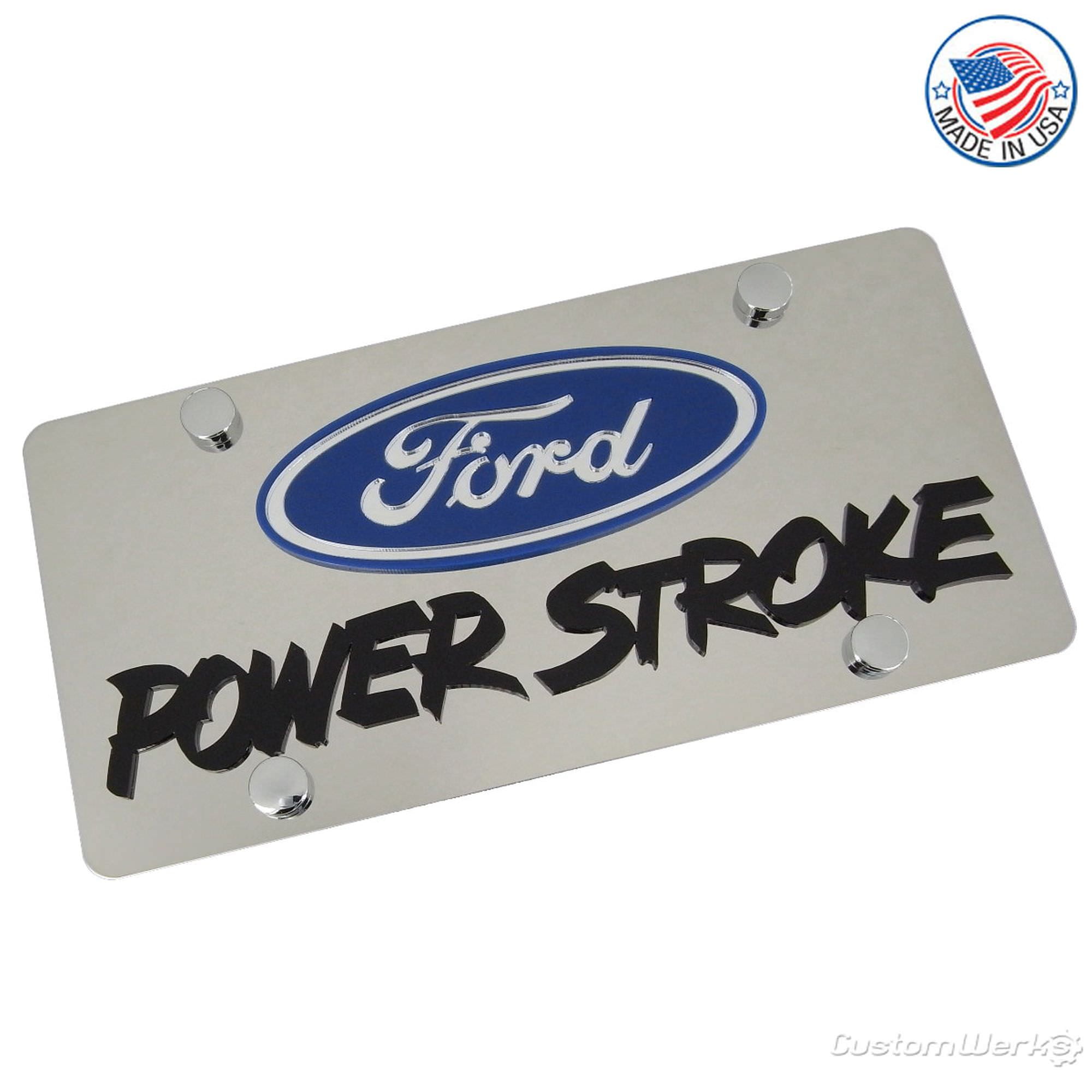 Ford Dual Logo Power Stroke License Plate (Chrome) - Walmart.com