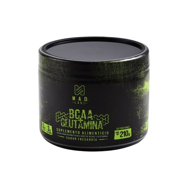 Mad Labz, Bcaas + Glutamina, 210g, 30 Servicios. MAD LABZ BCAA ...