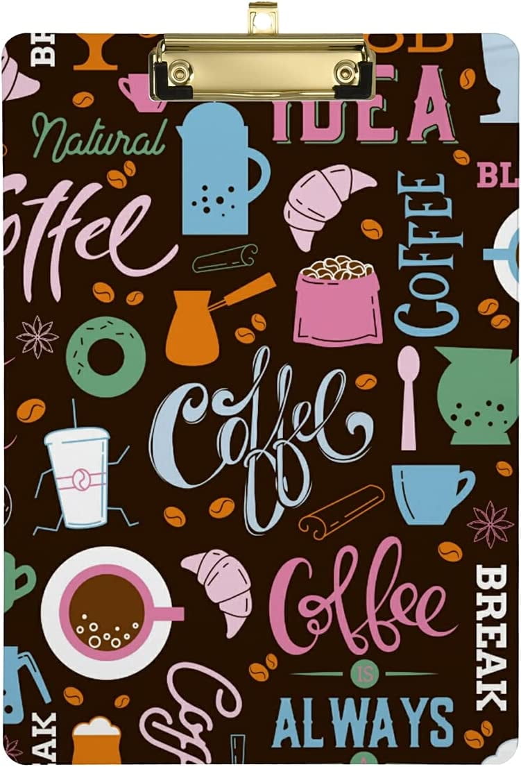 FMSHPON Coffee Cup Clipboard Hardboard Wood Nursing Clip Board and Pull ...