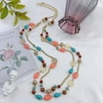 Bocar 2 Strand Bead Boho Necklace Chunky Colorful Jewelry 378inch Coral