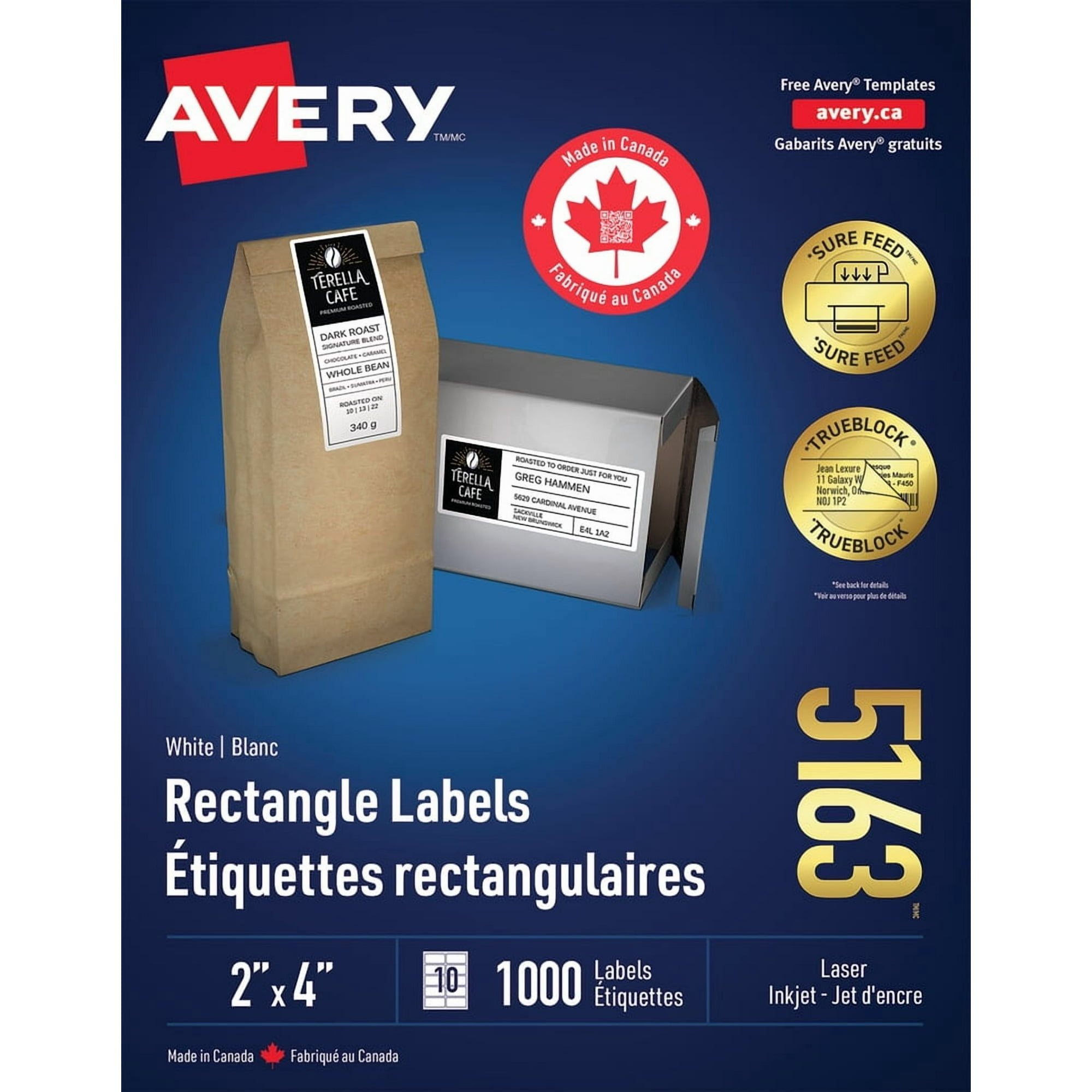 Click here for Avery White Rectangle Labels With Sure Feed Techno... prices
