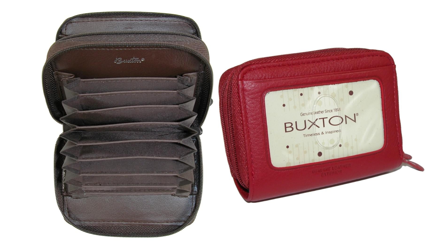 Buxton Women's Leather Mini Accordion Wizard Wallet (Pack of 2 ...