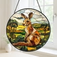 Australian Kangaroo Stained Glass Window Art, Vibrant Outback Wildlife ...