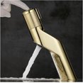 Basin Faucet Gold Bathroom Hot and Cold Push Button Brass Water Mixer ...