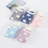 American Trends Women's Warm Cozy Winter Slipper Socks, Soft Fuzzy Microfiber, 5 Pairs - Walmart.com