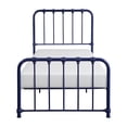 Bed Frame Metal Bed Blue Finish Twin Platform Bed 1pc, Bed in a Box ...
