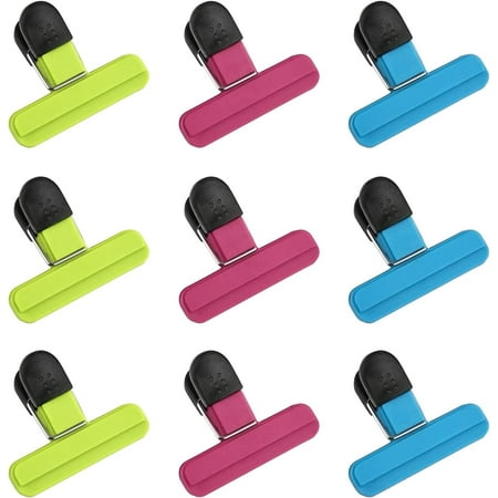 Bail Food Clips, 9 Pcs Plastic Bag Clips Closure Clips Chip Bag ...
