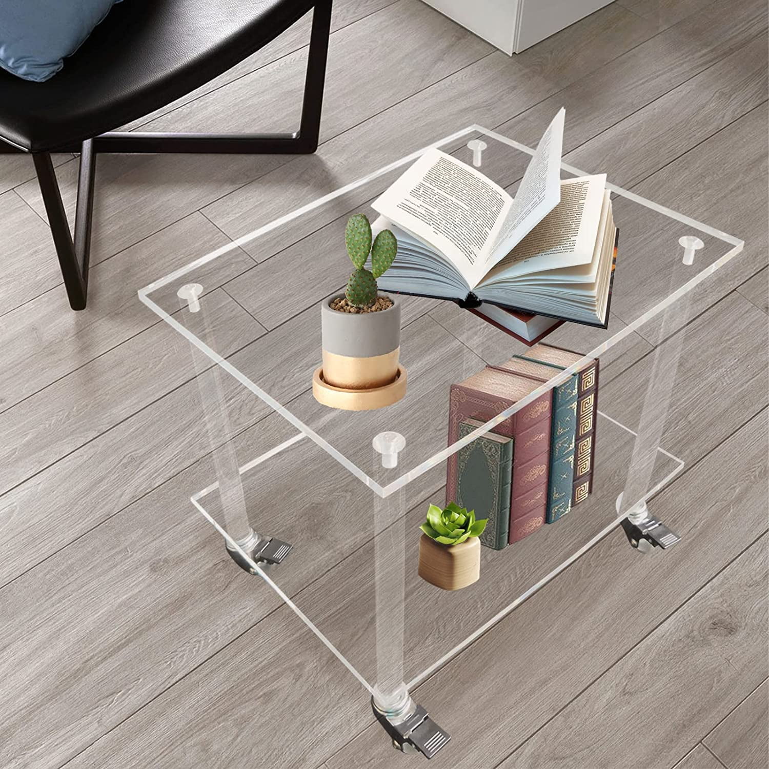 Miumaeov Acrylic Printer Stand - 2Tier Under Desk Printer Table with ...