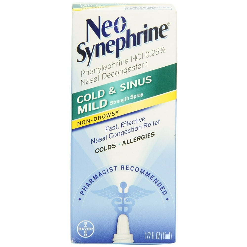 Neo Synephrine Cold & Sinus Mild Strength Spray, 0.5 Fl. Oz. - Walmart ...